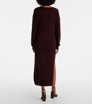 LEMAIRE Belted Sweater Dress - Burgundy