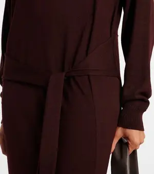LEMAIRE Belted Sweater Dress - Burgundy