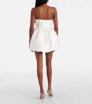 Roland Mouret Ruffled Draped Strapless Minidress - White