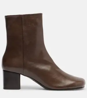 LEMAIRE Anatomic 55 Leather Ankle Boots - Brown