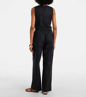 Plan C High-rise Cotton Straight Pants