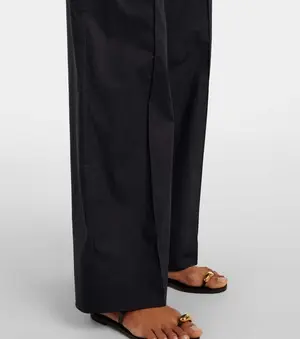 Plan C High-rise Cotton Straight Pants