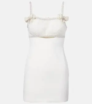 White Crepe Mini Cocktail Dresses