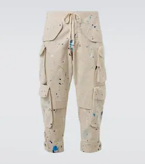 GREG LAUREN Printed Cotton Cargo Pants