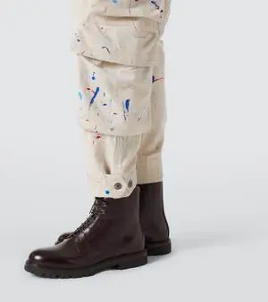 GREG LAUREN Printed Cotton Cargo Pants