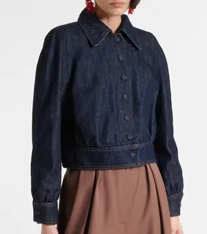 Dries Van Noten Cropped Denim Jacket - Blue