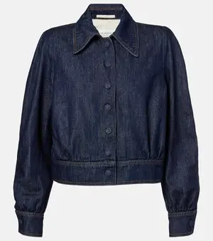 Dries Van Noten Cropped Denim Jacket - Blue