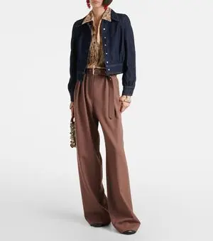 Dries Van Noten Cropped Denim Jacket - Blue