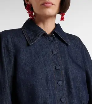 Dries Van Noten Cropped Denim Jacket - Blue