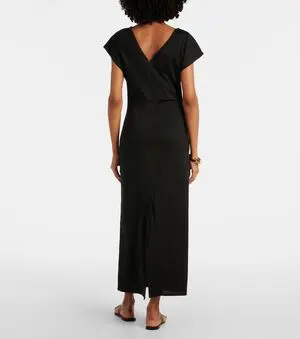 Plan C Asymmetric Draped Midi Dress