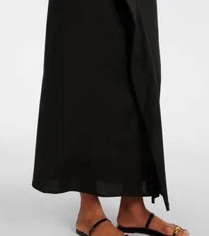 Plan C Asymmetric Draped Midi Dress