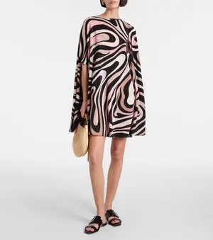 Emilio Pucci Marmo Caped Minidress - Beige