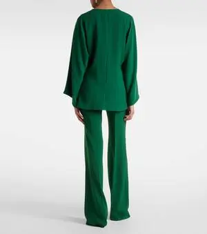 Max Mara Umile Crystal-embellished Cady Blouse - Green