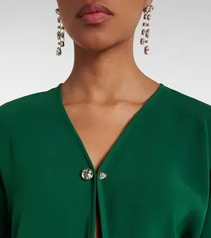 Max Mara Umile Crystal-embellished Cady Blouse - Green