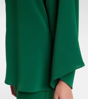 Max Mara Umile Crystal-embellished Cady Blouse - Green