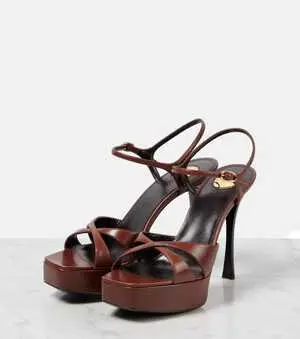 Saint Laurent Debbie 85 Leather Platform Sandals