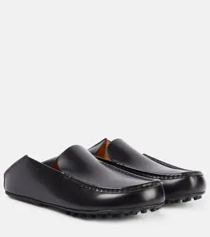 TOD'S Leather Driving Loafers - Black