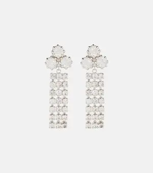 JIL SANDER Crystal-embellished Brass Earrings - Silver