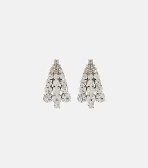JIL SANDER Crystal-embellished Brass Earrings - Silver