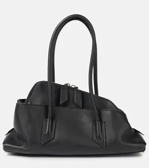 Attico Small Leather Tote Bag - Black