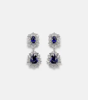 SUZANNE KALAN Doublet 18kt White Gold Sapphire And Diamond Drop Earrings