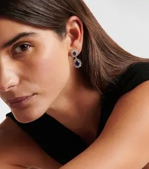SUZANNE KALAN Doublet 18kt White Gold Sapphire And Diamond Drop Earrings