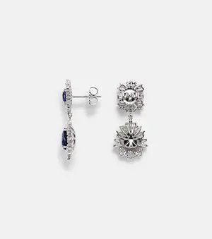 SUZANNE KALAN Doublet 18kt White Gold Sapphire And Diamond Drop Earrings