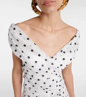 Jacquemus Rita Draped Polka-dot Minidress