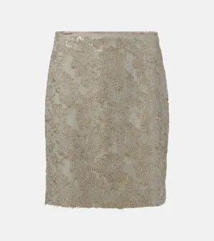 Dorothee Schumacher Sequined Pencil Midi Skirt - Grey