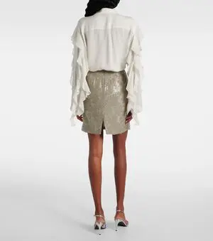 Dorothee Schumacher Sequined Pencil Midi Skirt - Grey