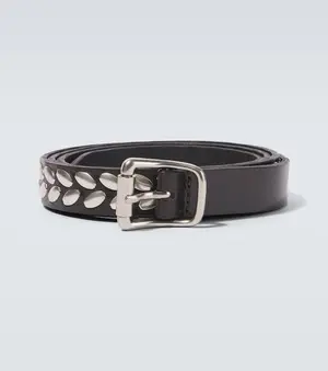 LEMAIRE Stud Leather Belt - Brown