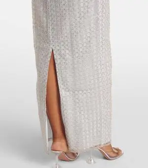 ROTATE BY BIRGER CHRISTENSEN Sequined Halterneck Maxi Dress