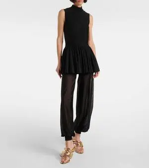 Alaïa Spiral 90 Metallic Leather Sandals