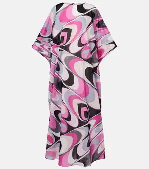 Emilio Pucci Onde Cotton Muslin Kaftan - Black