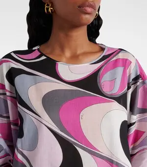 Emilio Pucci Onde Cotton Muslin Kaftan - Black