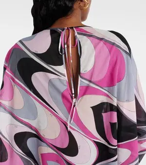 Emilio Pucci Onde Cotton Muslin Kaftan - Black