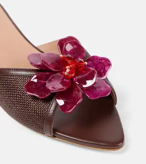 MALONE SOULIERS Cyd Crystal-embellished Raffia Slides