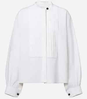 JIL SANDER Plissé Linen Shirt - White