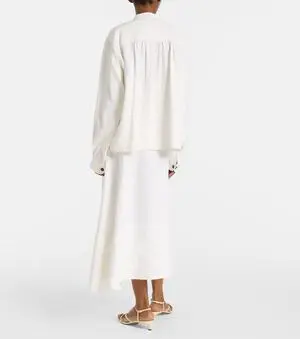 JIL SANDER Plissé Linen Shirt - White
