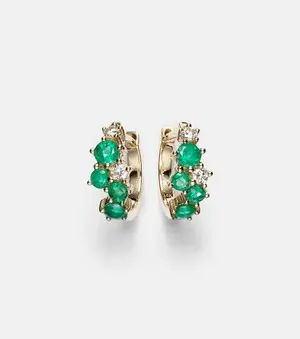 SYDNEY EVAN 14kt Gold Earrings With Emerald And Diamond - Green