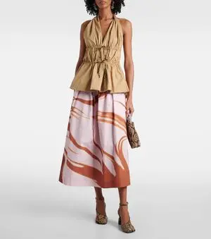 Dries Van Noten Gathered Halterneck Top - Beige