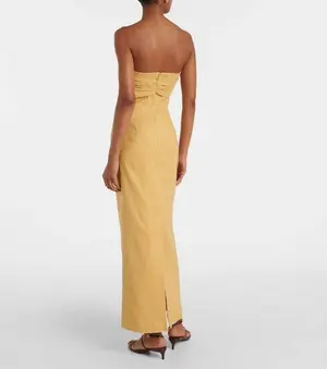 Tove Rahel Linen And Cotton-blend Maxi Dress - Beige