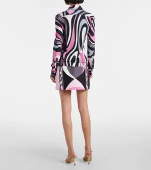 Emilio Pucci Marmo Printed Jersey Satin Shirt - Black