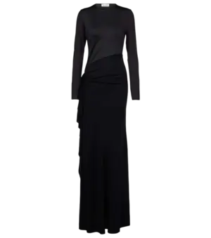 Victoria Beckham Gathered Jersey Gown - Black