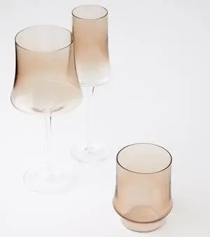 Brunello Cucinelli Set Of 2 Murano Glass Red Wine Glasses