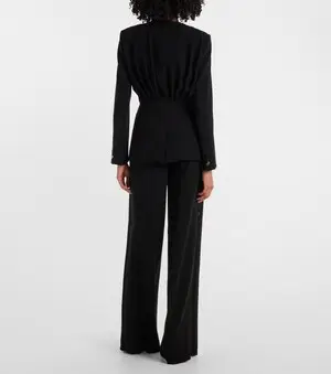 Max Mara Gradi Draped Crêpe Jacket - Black