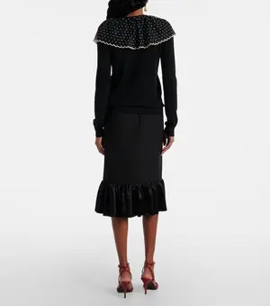 Valentino Garavani Tulle-trimmed Wool Sweater