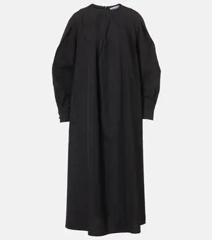 Max Mara Liriche Cotton Poplin Midi Dress - Black