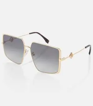 Fendi Square Frame Sunglasses - Gold