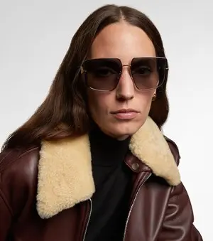 Fendi Square Frame Sunglasses - Gold